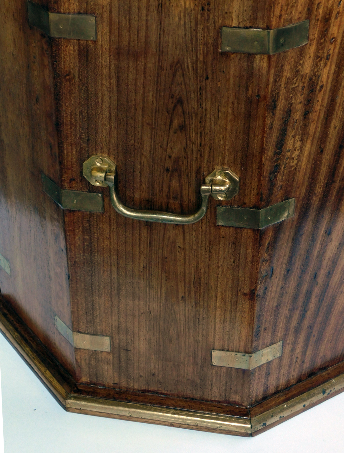 A Handsome English Mahogany Brass Bound Hexagonal Campaign Table epoca ...