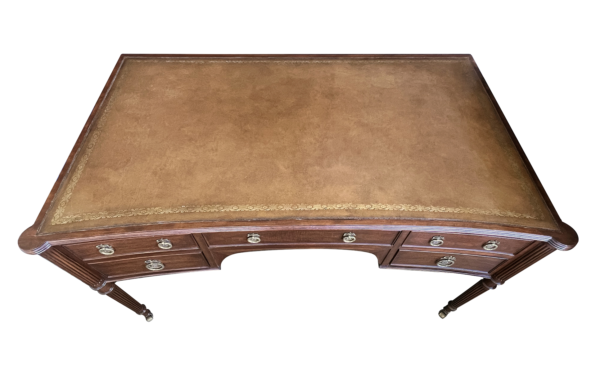 An English George III Style Mahogany Concave Writing Desk epoca ...