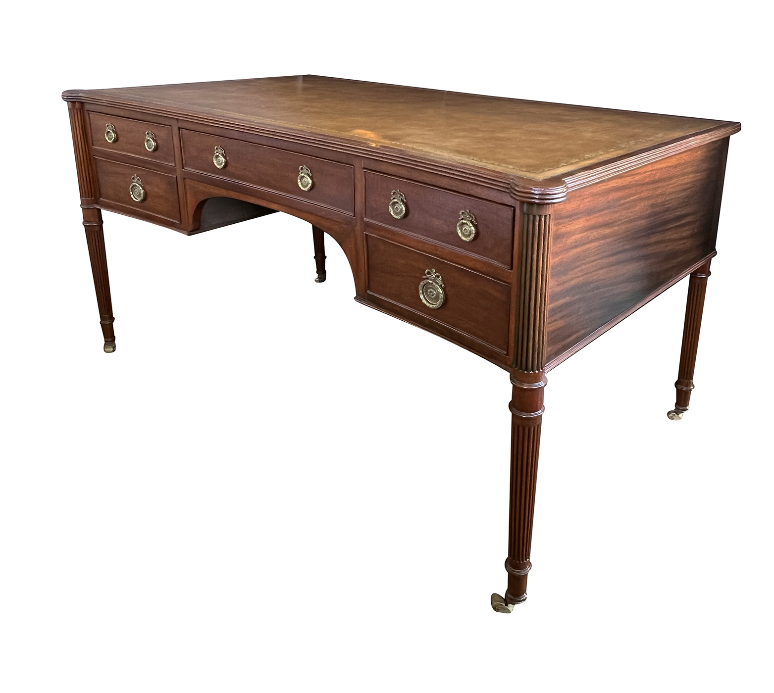 An English George III Style Mahogany Concave Writing Desk epoca ...