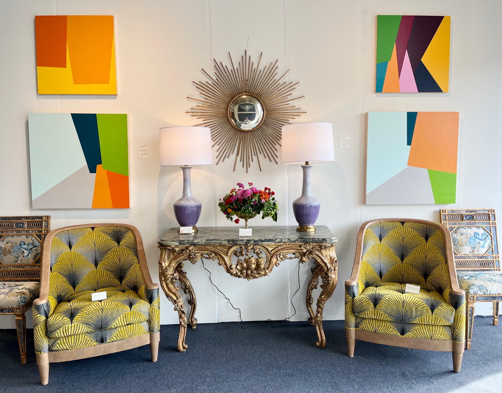 Acrylic on Wood Panel: Psithurism with Secondaries (Orange); Signed and ...